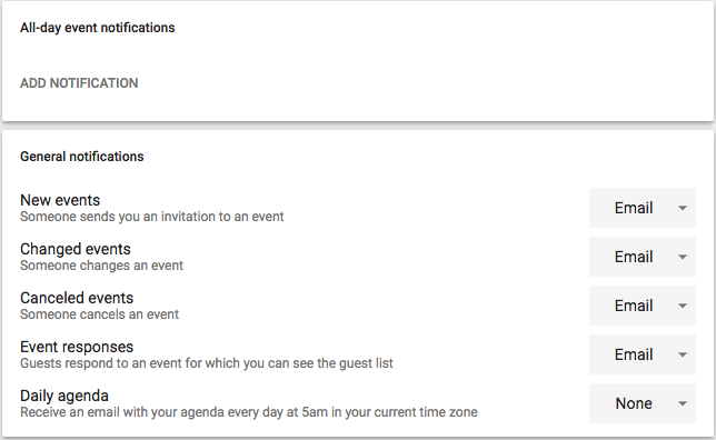 Adding default notifications to Google Calendars | support.sluh.org